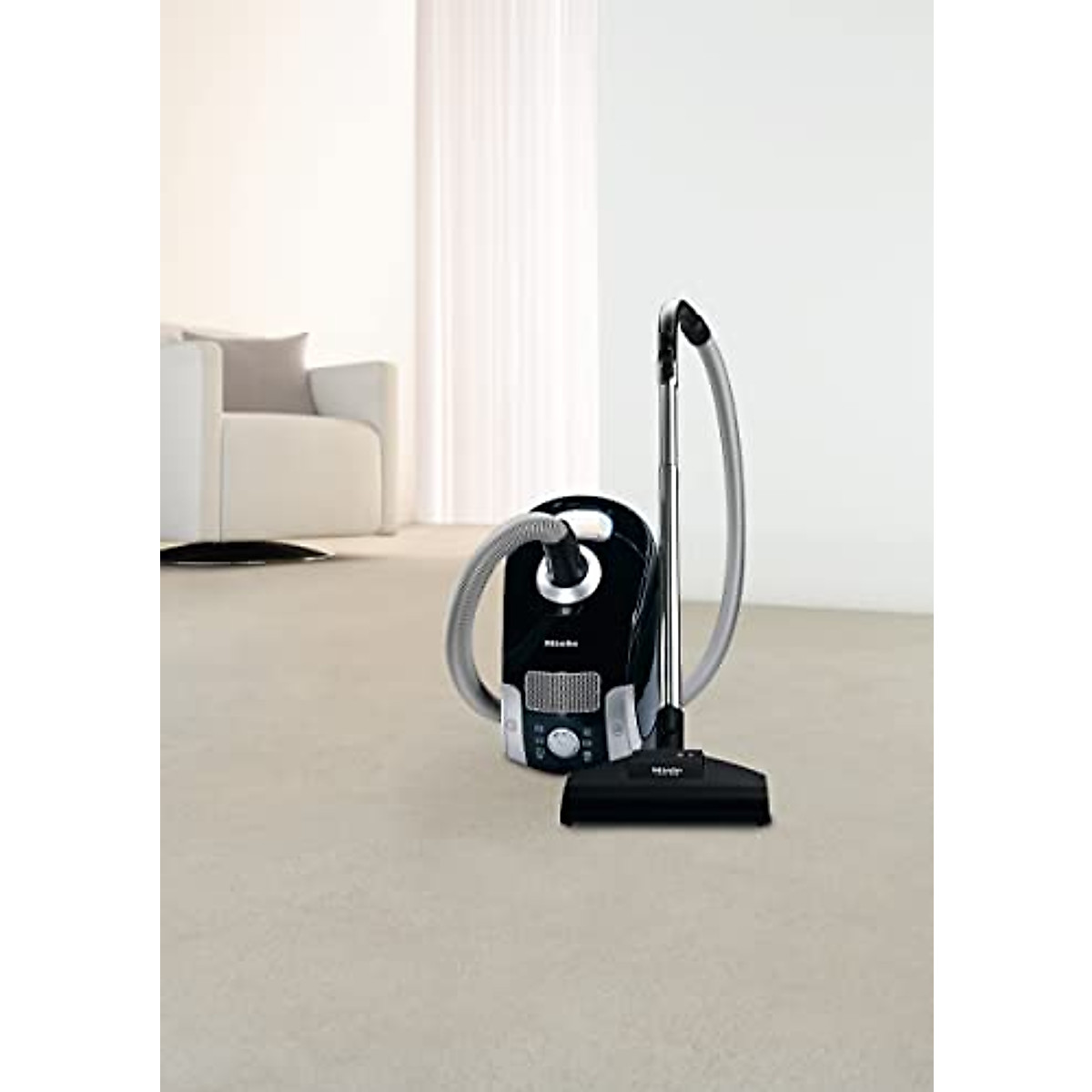 Miele Compact C1 Turbo Team Bagged Canister Vacuum, Obsidian Black