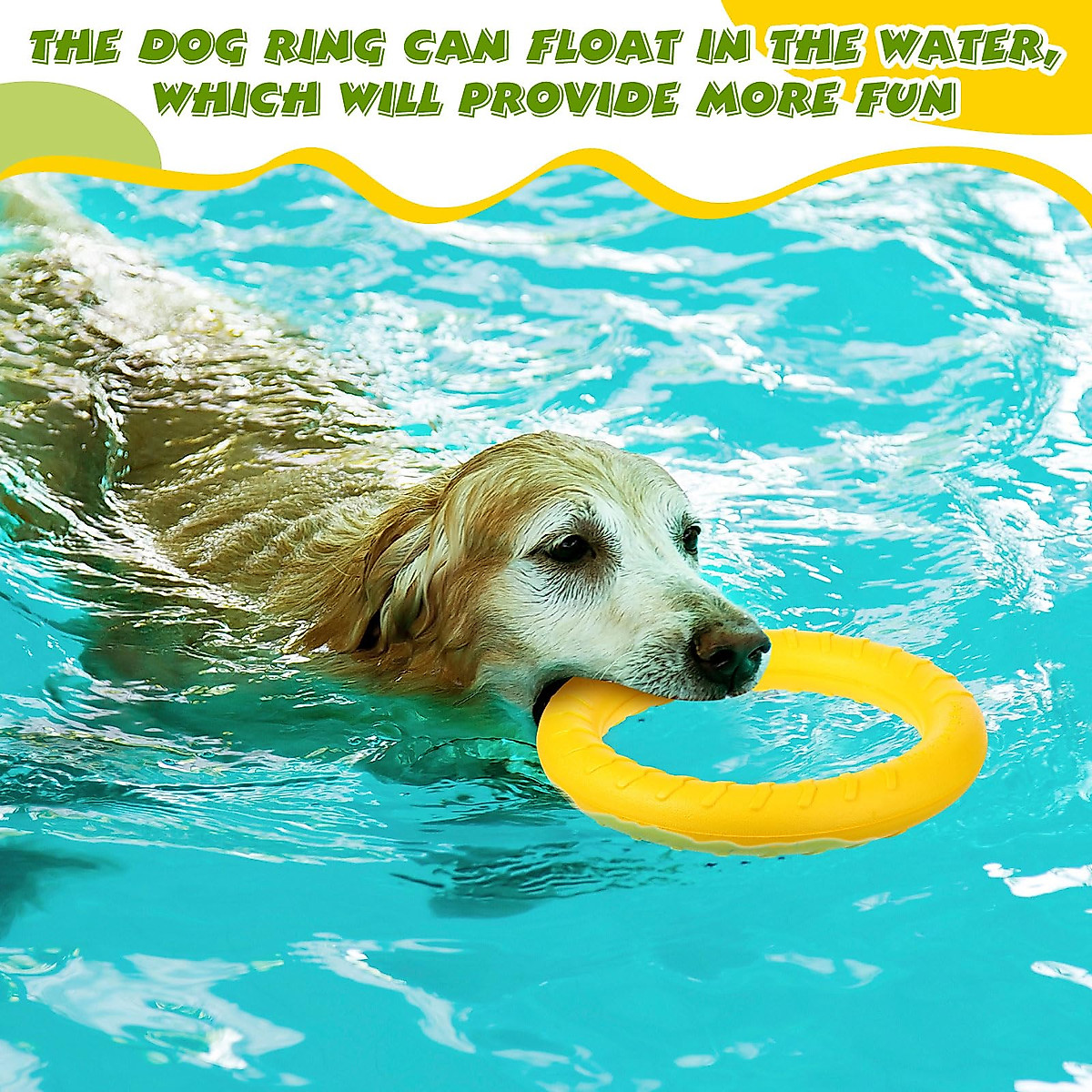 Liliful 4 Pcs Outdoor Dog Toy Dog Ring Toy Dog Flying Discs Dog Chew Toy Dog Playground Equipment for Small Medium Large Dog Training Fetching Throwing Catching Interactive Play, 4 Colors