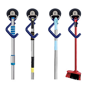BOLWHAO Magnetic Broom Holder, Magnetic Hooks Heavy Duty Stainless Steel Broom Holder, Hook for Broom and Mop, Magnetic Absorption Hook for Homes, Kitchens,Warehouses(2 PCS)