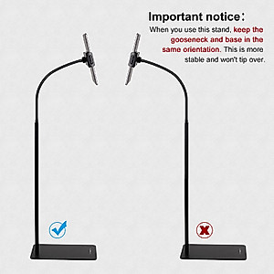 PHOPIK iPad Floor Stand, Height Adjustable, Heavy Duty Aluminum Alloy, Fits Devices 4.3-9.8 Inches, Stable Tablet Holder for Home, Office, Classroom