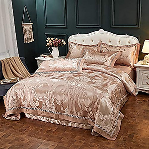 Bedding Set King Size Silk Duvet Covers King Size Bedding Set King Size Gold Luxury Cotton Double Twin King Size Bed Duvet Covers Luxury Satin Jacquard Duvet Covers Set European Style