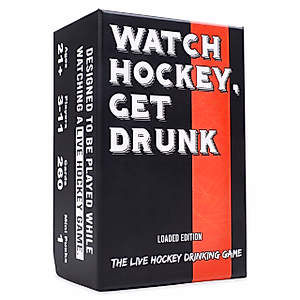 Watch Hockey, Get Drunk - The Live Hockey Drinking Game | 260 Cards with a Mini Puck. Perfect for Parties, Group Game Day, Tailgating. Great Gift for Sports Fans.
