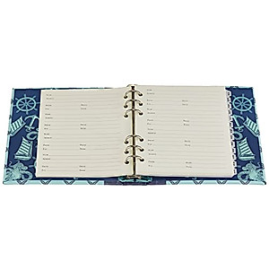 C.R. Gibson 6-Ring Binder Refillable Address Book, Ocean Theme, 6.5'' x 7.25''