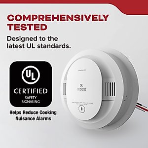 Kidde Hardwired Smoke Detector, AA Battery Backup, Interconnectable, LED Warning Light Indicators, 4 Pack