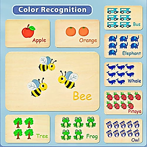 Atoylink Wooden Counting Peg Board Kindergarten Math Manipulatives Number Counting Toys for Toddlers Learning Materials Montessori Educational Toys for 2 3 4 Year Old Boys Girls Gifts
