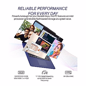 HP 2023 Newest 14" Thin and Light Laptop for Student and Business, Intel Celeron N4120, 16GB RAM, 320GB Storage (64GB eMMC+256GB Micro SD), 12H Long Battery, Win 11 Home S, Bundle with JAWFOAL