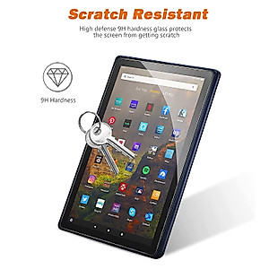 [2-Pack] All-New Fire HD 10 2023/2021/Fire HD 10 Kids/Fire HD 10 Kids Pro/Fire HD 10 Plus(2023/2021 Release) Screen Protector,HD Anti-Scratch Anti-Fingerprint 9H Hardness Bubble-Free Tempered Glass