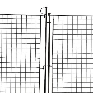 Garden Fence 4 Panels 36"x39" Animal Barrier Decorative Metal Fence with Gate for Dogs Pets Rustproof Temporary Fencing for Yard Patio Landscape Flower Bed, Black