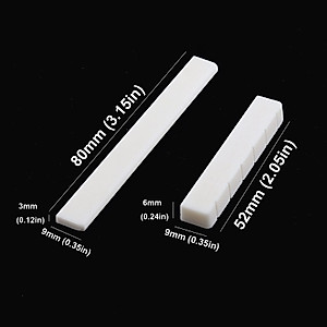 Mr.Power 6 String Guitar Bone Bridge Saddle and Nut Made of Real Bone (For classic)