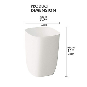 mingol Bathroom Trash Can, Small Garbage Can for Bedroom, Living Room, Kitchen, Slim Cute Plastic Waste Basket for Office, 7L, Matt White