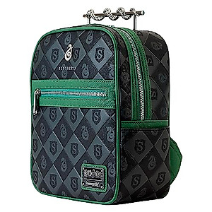 Loungefly Harry Potter: Slytherin Mini-Backpack with Wand Handle, Amazon Exclusive