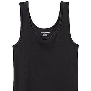 Amazon Essentials Women's Slim-Fit Tank, Pack of 2, Black/White, Large