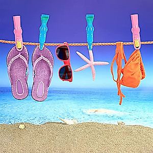4 Pieces Cute Beach Towel Clips Flamingo Parrot Cactus Pineapple Chair Clips Plastic Lounge Chair Clamps Portable Towel Holders Clips for Home Beach Pool Lounge Chairs Supplies Accessories