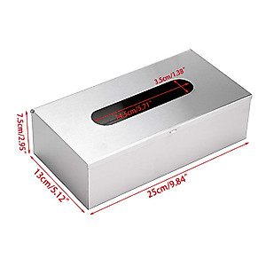 Sumnacon Rectangular Tissue Box Cover - Stylish Stainless Steel Paper Facial Cover, Modern Metal Tissue Box Holder for Bedroom/Bathroom/Vanity/Countertop/Dresser/Night Stand/Office/Car, Brushed Nickel