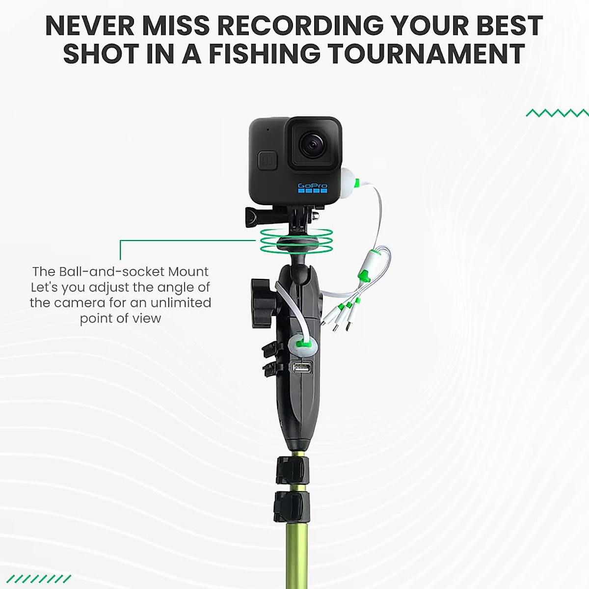 PowerStick 53" Stick Only GoPro Boat Mount & Constant Power YOLOtek VeteranOwned. Go Pro Camera Bass Boat Accessories. GoPro Mount for Go Pro Hero 11 DJI & All Action Camera. Fishing Camera Power Pole