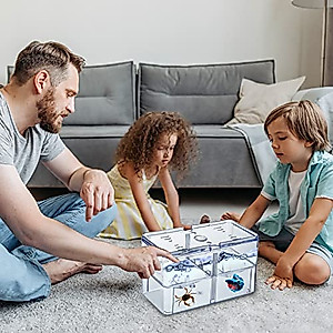 Mini Fish Tank, 3-in-1 Small Betta Bow Tank Stackable Tiny Aquarium Tank - Divided Compartments Beta Fish Tanks for 2 Betas - 2/5 Gallon Fish Bowl for Sea Monkeys Baby Fishes Shrimp Clownfish Guppy