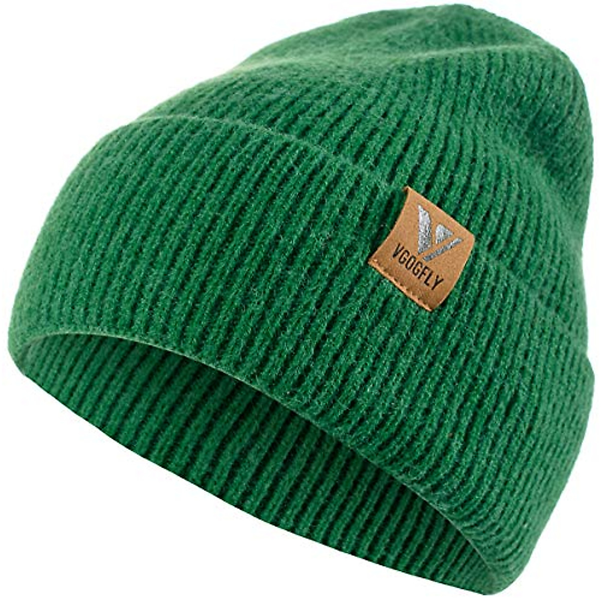 Vgogfly Women Knit Beanie Hats Slouchy Winter Knitted Hat Warm Men Soft Cap Ski Cuffed Unisex Green