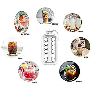 LittleStar Ice Cube Trays 2 in 1 Portable Ice Ball Maker Kettle With 17 Grids Flat Body Lid Cooling Ice Pop/Cube Molds For Hockey,Cocktail,Coffee,Whiskey,Champagne,Beer,Juice,Water (Gray)