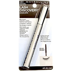 Maybelline New York Lash Discovery Washable Mascara, Very Black [351] 0.16 oz (Pack of 2)