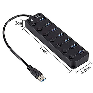 JSANSUI Distributor hub Usb3.0 Splitter 7-Port USB3.07-Port Hub 7-Port High-Speed Multi-hub Extension with PC and Laptop Switch