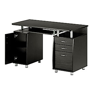 Techni Mobili 47.25" Ergonomic Computer Drawers & File Cabinet for Home Office Storage, Espresso Writing Desk, ONE Size