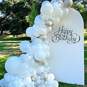 Awenztech White Balloons 12 inch, White Latex Balloons 50pcs Party Balloons for Engagement Bachelorette Bridal Shower Wedding Party Birthday Decorations