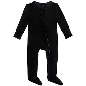 GUISBY Pajamas Baby Girl, One-Piece Long Sleeve with Zipper Sleepers Pjs for Boy Black 0-3 Months