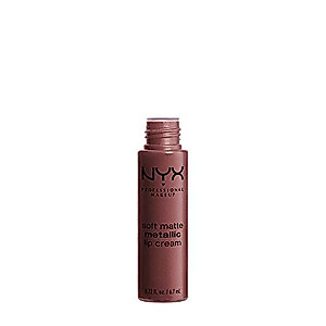 NYX PROFESSIONAL MAKEUP Soft Matte Metallic Lip Cream, Liquid Lipstick - Rome (Medium Nude With Red Undertone)