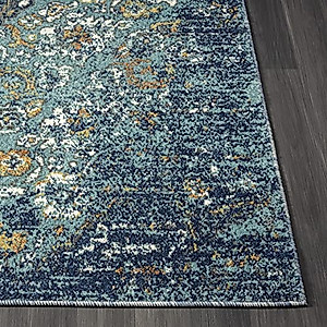 Oriental 4620 Floral Marine Blue Area Rug