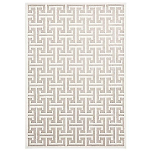 Abani Contemporary 3D Beige & White Geometric Area Rug - Modern 7'9" x 10'2" Arto Collection Neutral Rug Rugs