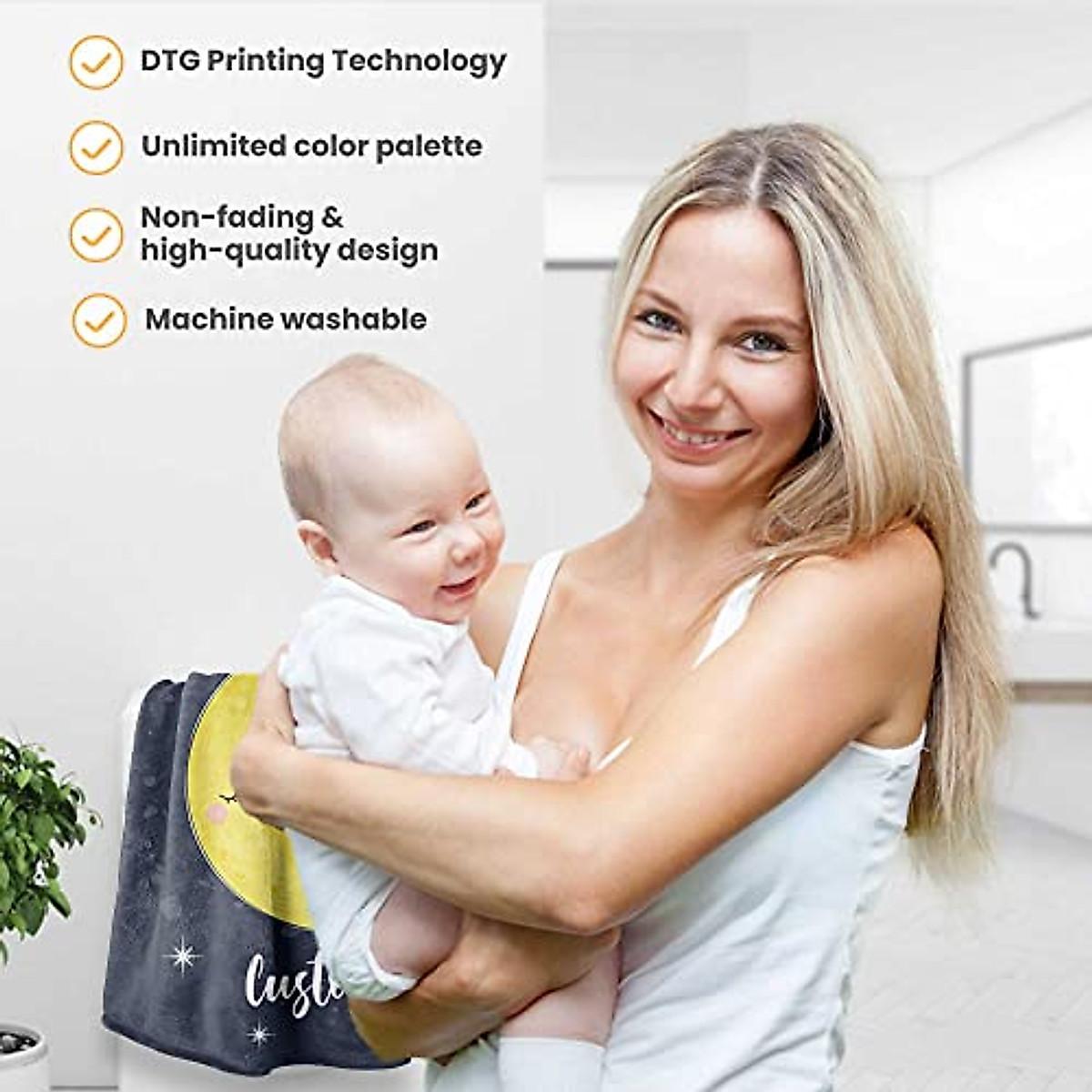 Pavo Personalized Baby Blankets for Boys - Twinkle Twinkle Little Star Elephant Custom Baby Blanket - Includes Bib & Onesie Option - Personalized Baby Gifts for Christmas, Thanksgiving, Shower