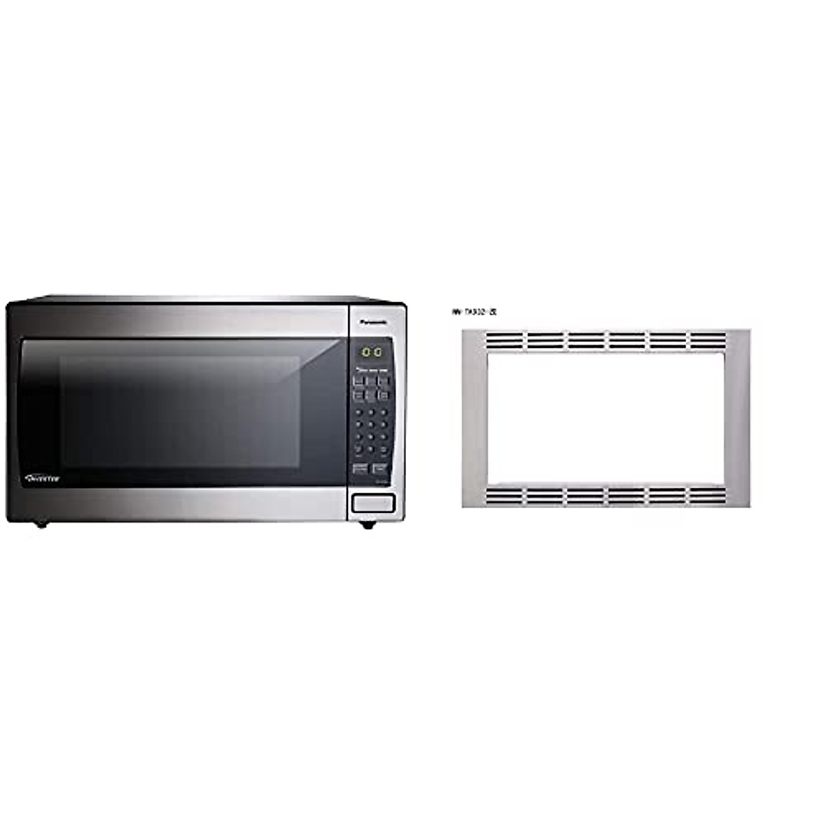 Panasonic Microwave Oven NN-SN966S Stainless Steel Countertop/Built-In with Inverter Technology and Genius Sensor, 2.2 Cubic Foot, 1250W & 30 TRIM KIT, 30 inch, Silver
