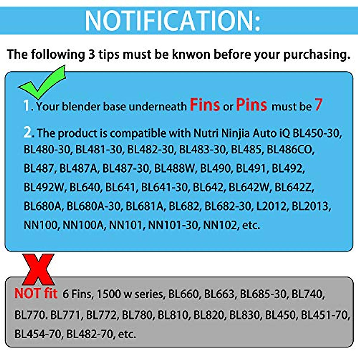 AxPower 2 PACKS 7 FINS Extractor Blades Replacement Part Bottom Blade for Ninja Blender for Nutri Ninja Auto iQ BL642 NN102 BL682 BL2013 and More
