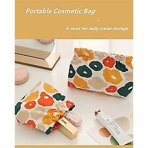 Gepehoho Small Makeup Bag for Purse, 3pcs Waterproof Mini Pouch, No Zipper Self-closing Travel Kit Storage Bag for Women & Girl (A)