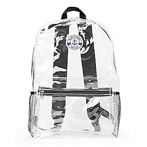 Yacht & Smith 48 Pack Clear Transparent Backpacks, Bulk 17 inch Lightweight Outdoor Travel Gym Corporate Events Bag