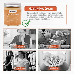 Hot Cream, Fat Burning Cream for Tummy, Abdomen, Belly, Legs, Arms, Buttocks and Waist, 8.8oz