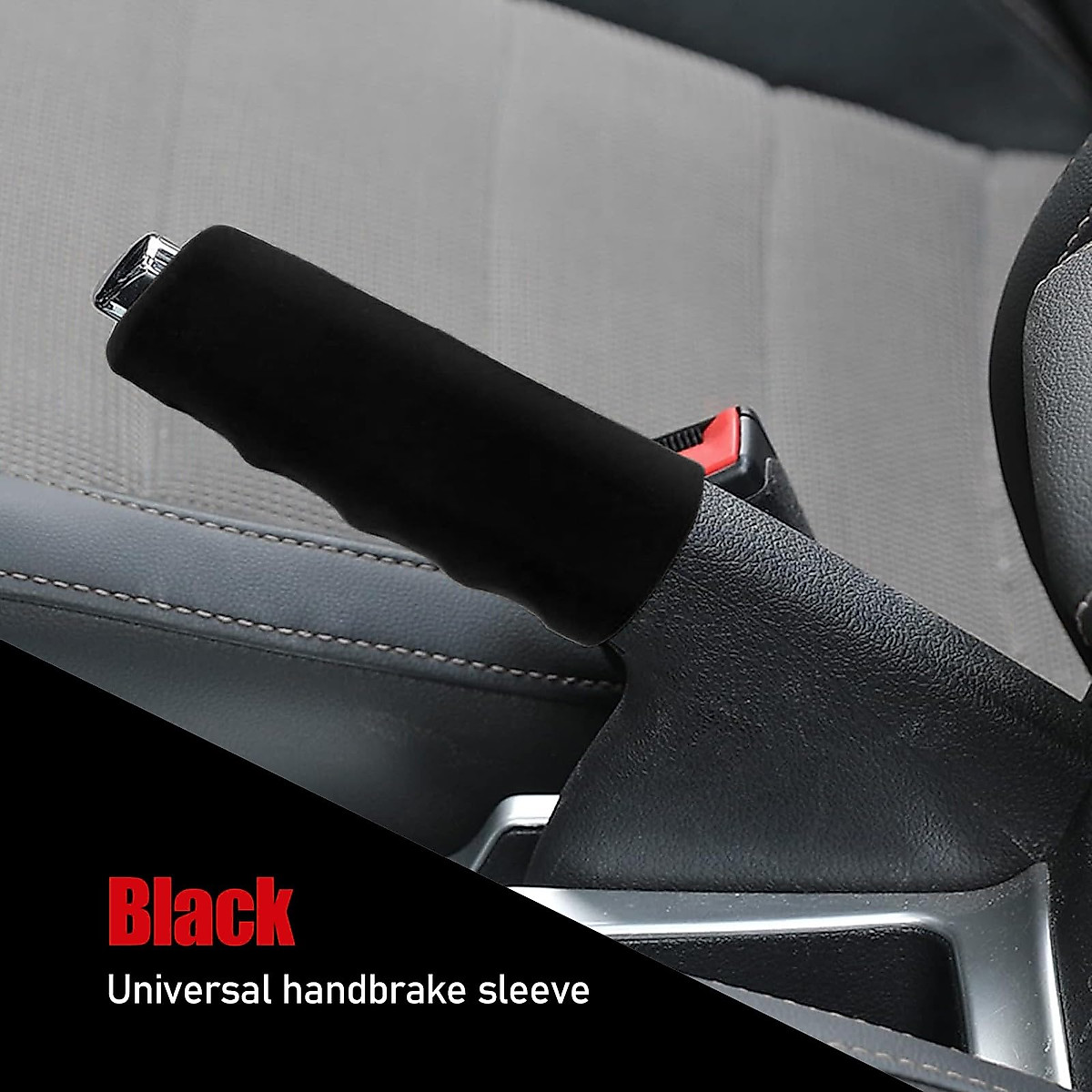 UGSHY Pack-1 Car Handbrake Cover, Wave Shaped Handbrake Protector, Silicone Decorative Cover, for Car Brake Levers (Black)