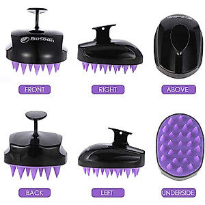 Scalp Massager, Shampoo Brush Hair Scrub Brush for Wet and Dry Hair, Soft Silicone Bristles Head Massager Clean Hair, Reduce Dandruff, Massage Scalp, Promote Hair Growth