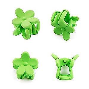 JANYUN 50 Pcs Colorful Mini Hair Claw Small Hair Clips Clamps Hair Accessories for Women Decorative Bun Tiny Hair Clips, Assorted Colors (Floral)