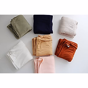 Marlowe & Co Premium Knit Viscose from Bamboo Swaddle Blanket, 47in x 47in (Cloud White)