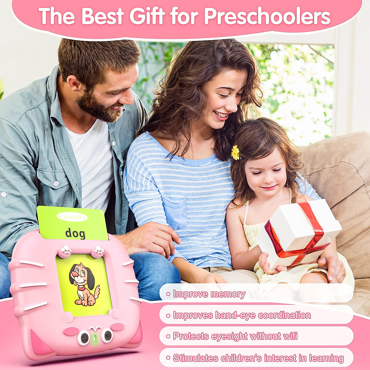 Speech Therapy Toys for Toddlers Kids: Talking Flash Cards Learning Toys Sound Electronic Autism Toys - Preschool Educational FlashCards Toys for 2 3 4 5 6 1 Year Olds Boys Girls Baby