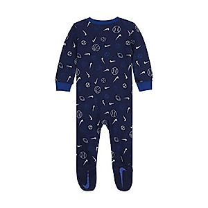 Nike Baby Boys Sports Ball Full Zip Sleep & Play Footed Coverall (Blue Void(56H592-U9J)/White, 9 Months)