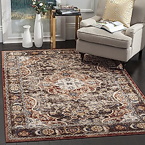 SAFAVIEH Bijar Collection 4' x 6' Brown / Rust BIJ648D Traditional Oriental Distressed Non-Shedding Living Room Bedroom Accent Rug