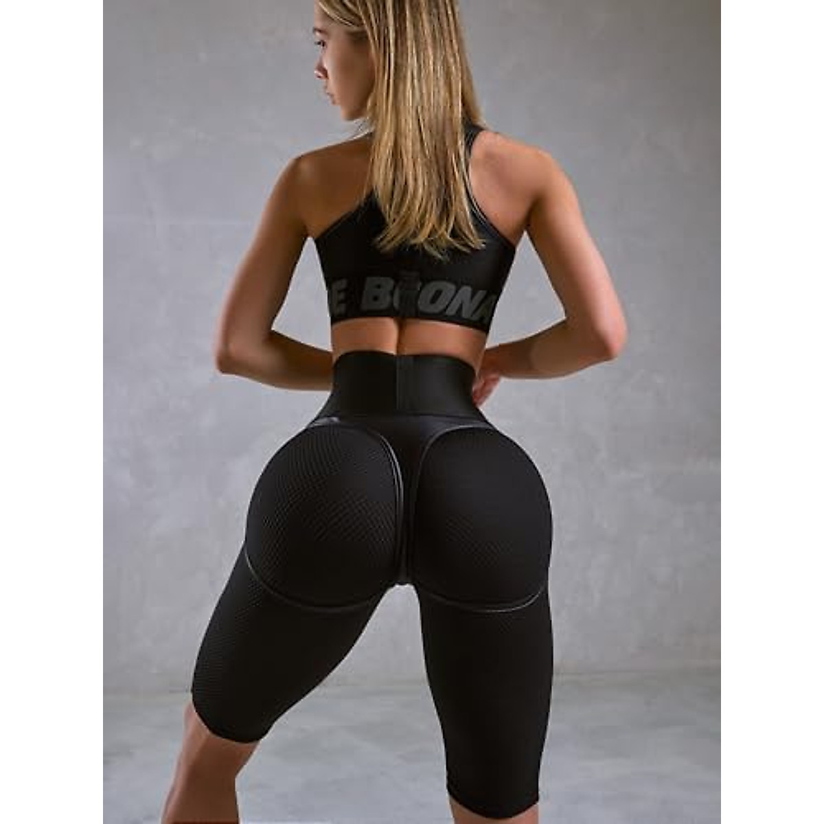 Bona Fide Premium Quality High Waist Biker Shorts for Women with Push Up - Womens Butt Lifting Shorts for Gym, Workout