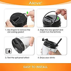 AIEVE Replacement Seals for Simple Modern Insulated Tumbler with Lid and Straw, 5 Pack Replacement Gasket for Simple Modern Tumbler