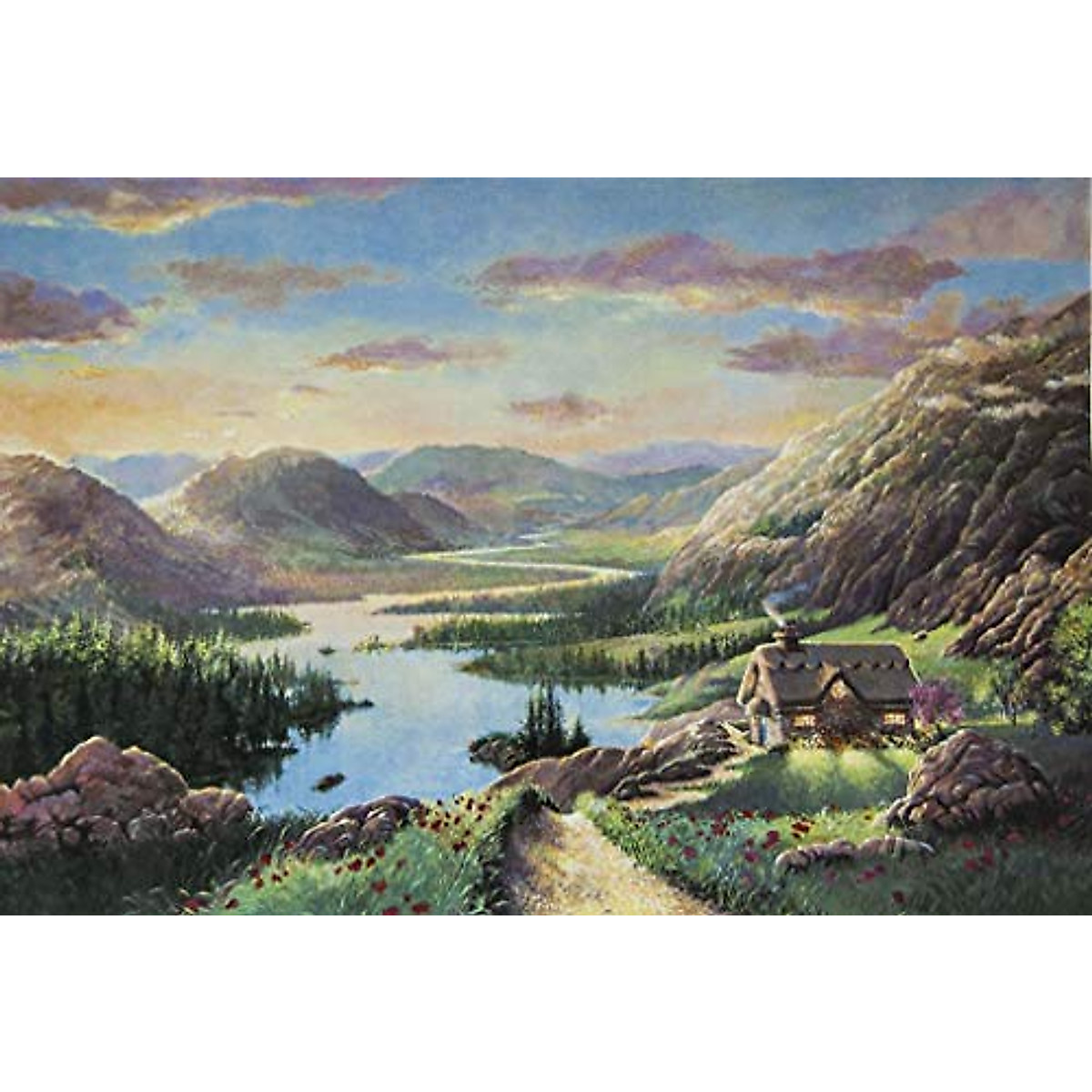 Above 16 River (Nature Landscape Decor Art Framed)