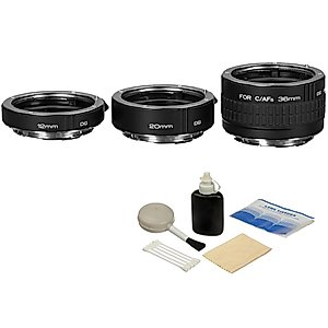 Kenko Auto Extension Tube Set DG for Canon EOS Lenses with General Brand Lens Cleaning Kit