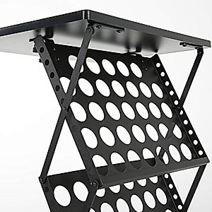 M&T Displays Foldable Counter with Perforated Literature Holder and Carrying Bag, Magazine Rack, Brochure Display Stand, Catalog Leaflet, Flier for Fair, Conference, Shows (Black, 2X(8.5x11))