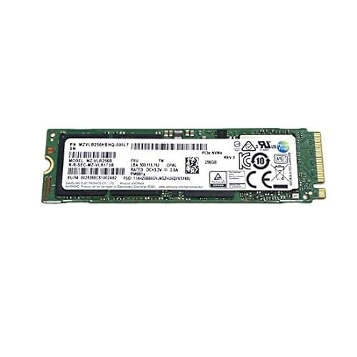 Samsung SSD 256GB PM981a M.2 2280 PCIe Gen3 x4 NVMe MZVLB256HBHQ SED Opal Solid State Drive