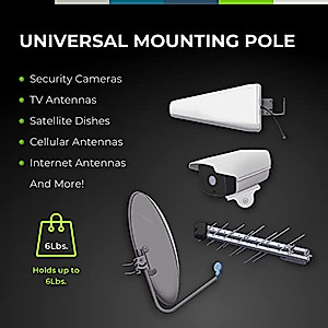 Bolton Technical 10” Inch J Pole Mount Accessory for Outside Antenna(Signal Booster Antenna, Yagi Antenna, Antenna Expansion kit, Dish, TV Antenna, Camera Pole, Weather Proof)